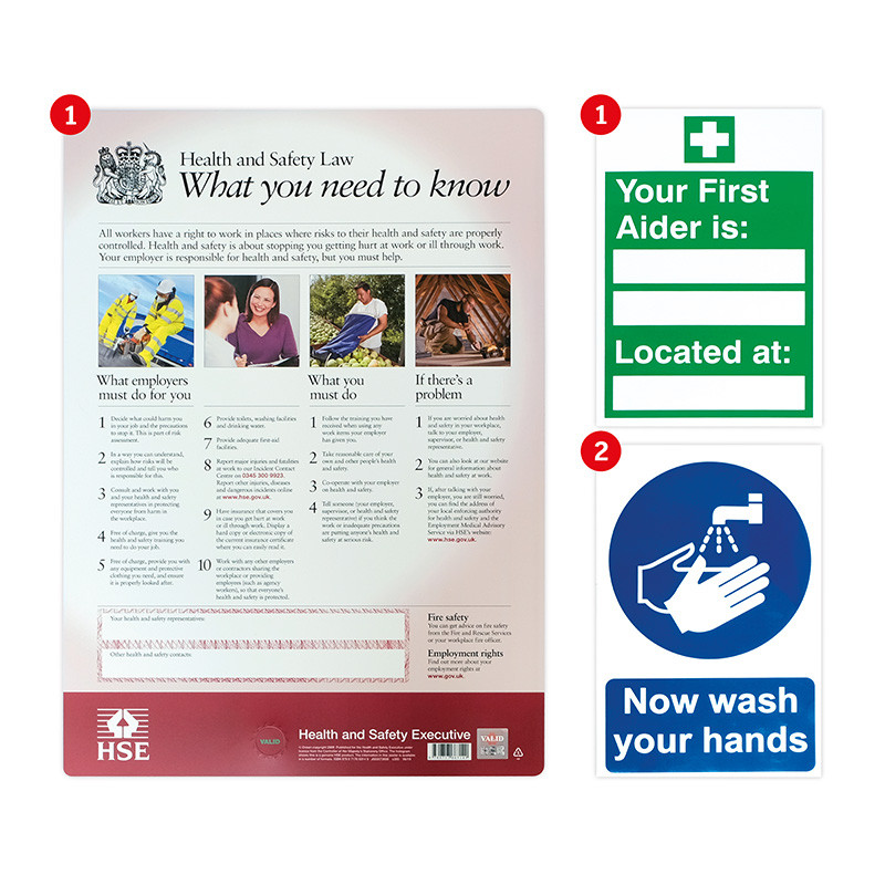 Centurion - Health And Safety Signage Pack, Non Adhesive 1mm Rigid PVC ...