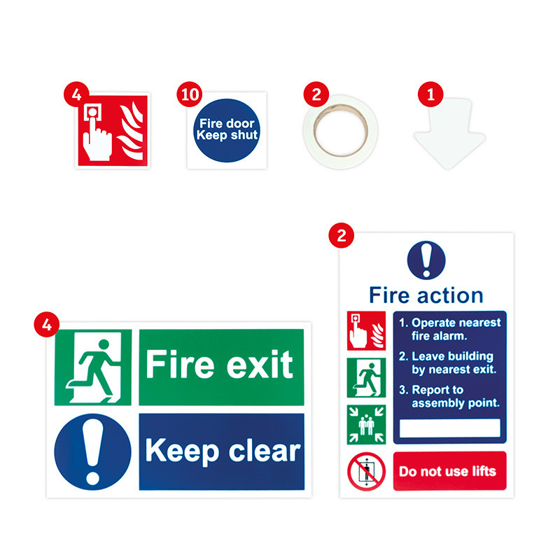 Centurion - Fire Safety Signage Pack, Photoluminescent, Non Adhesive ...