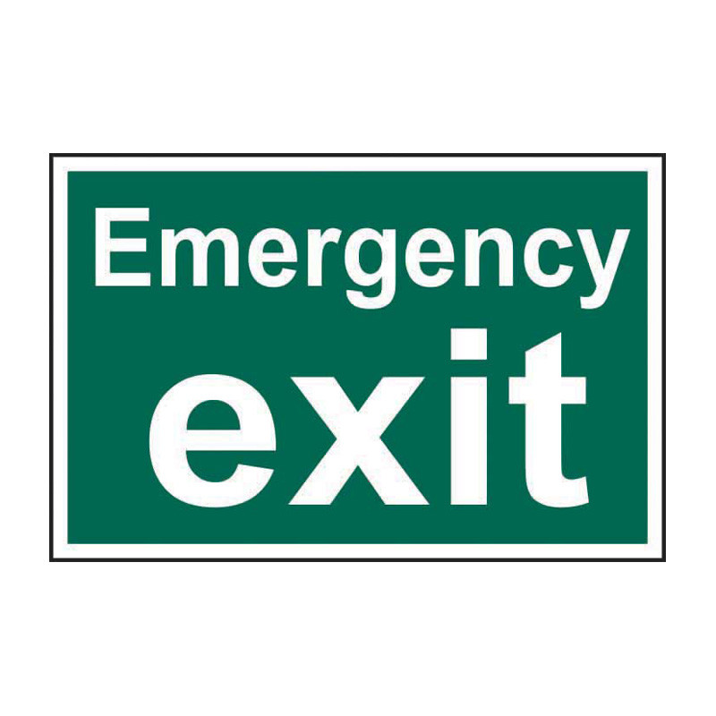 Centurion - Emergency exit (text only) - 1.2mm Recyclable PP (300 x 200mm)