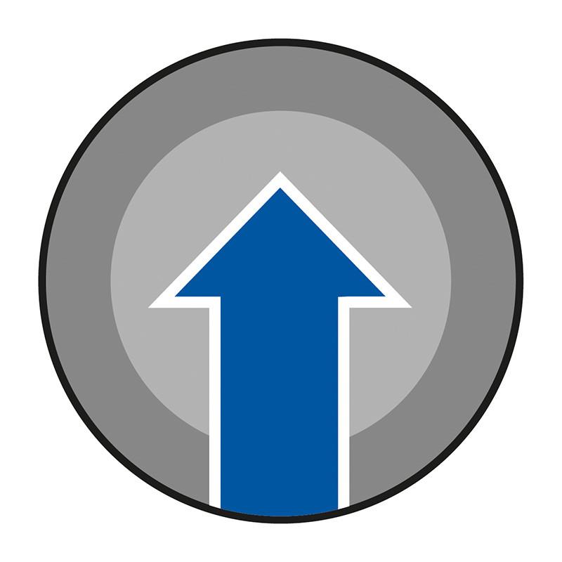 Centurion - 'Arrow Symbol' Floor Graphic, Blue (400mm dia)