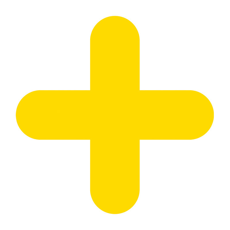 Centurion - 'X Symbol' Floor Signal, Yellow, (300mm x 300mm) Pack of 10