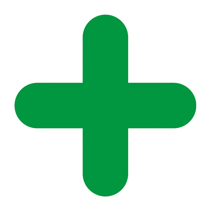 Centurion - 'X Symbol' Floor Signal, Green, (300mm x 300mm) Pack of 10