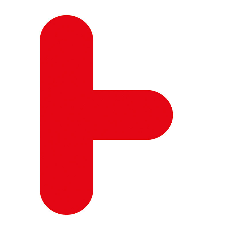 Centurion - 'T Symbol' Floor Signal, Red, (300mm x 200mm) Pack of 10