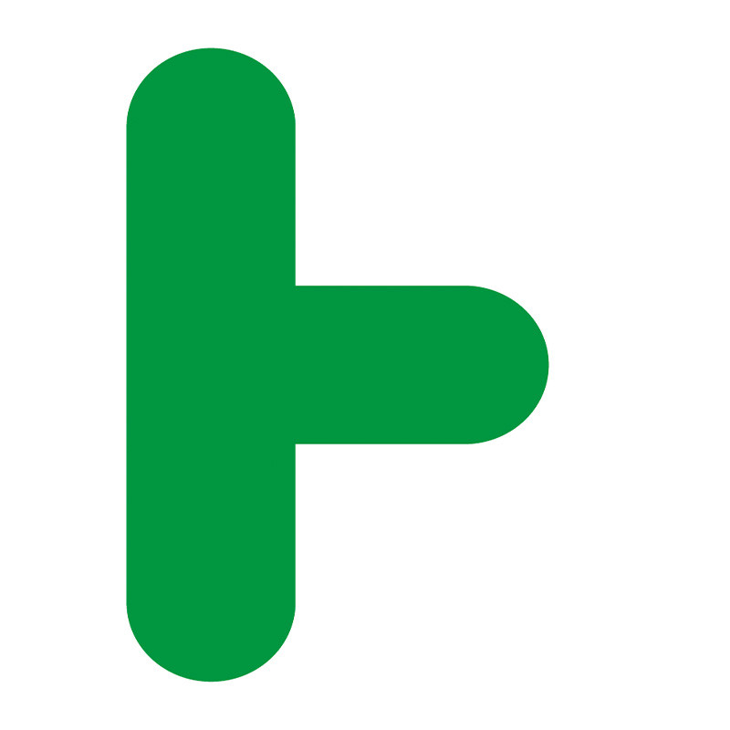 Centurion - 'T Symbol' Floor Signal, Green, (300mm x 200mm) Pack of 10
