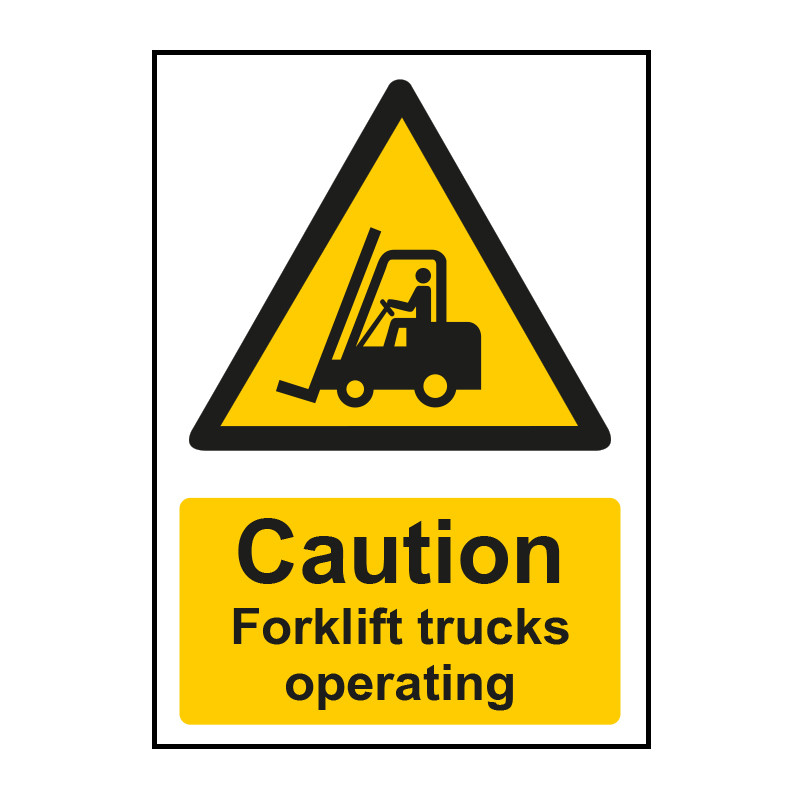 Centurion - Caution Forklift trucks operating 1.2mm Recyclable PP (297 ...