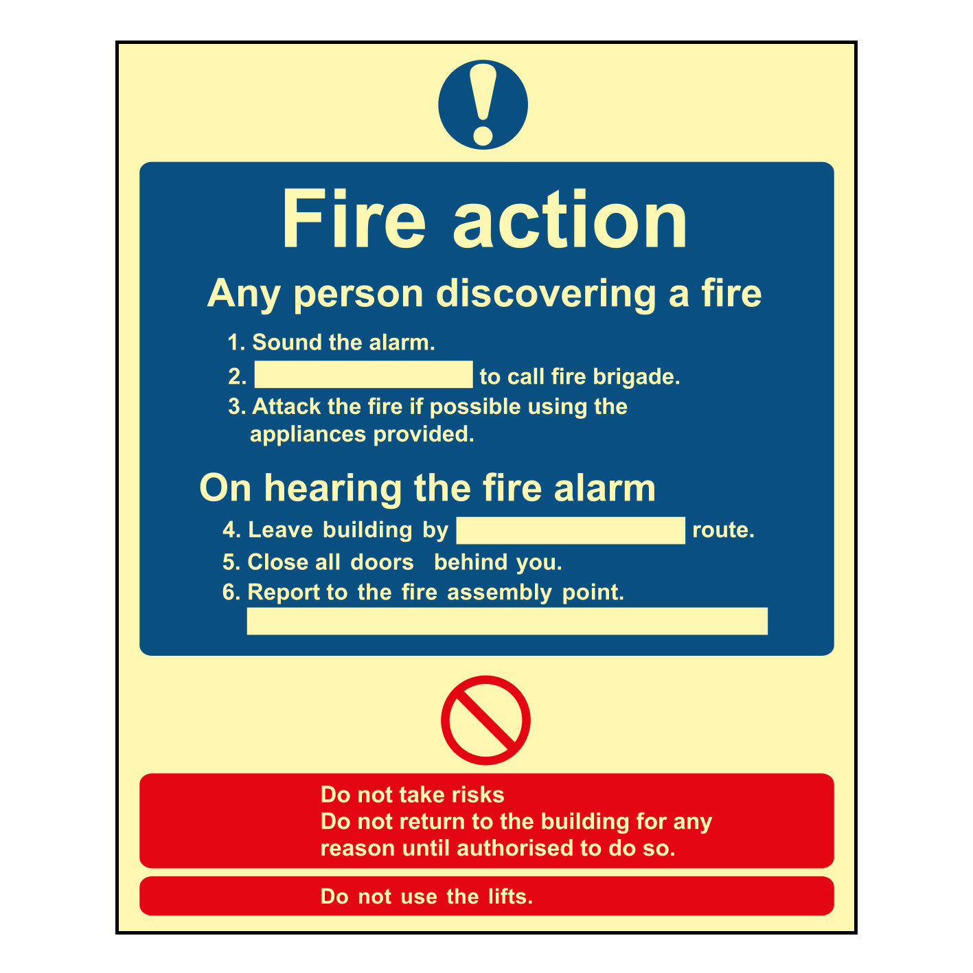 Centurion - Fire action procedure - PHO (250 x 300mm)