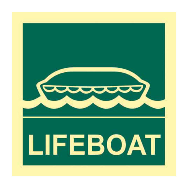 Centurion - 'Lifeboat' Sign, Flexible Photoluminescent Vinyl (150mm x ...