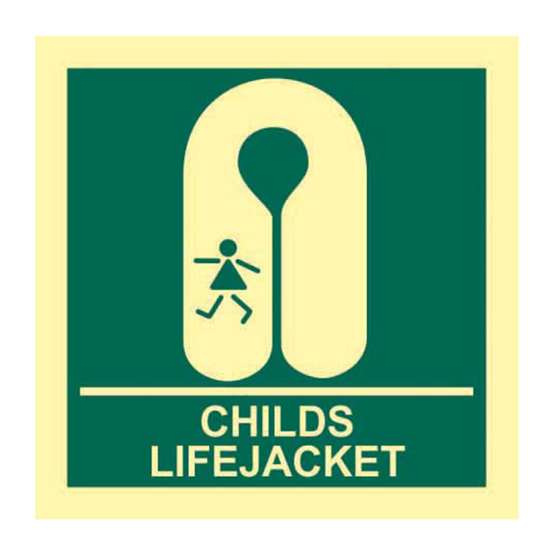 Centurion - 'Child's Lifejacket' Sign, Flexible Photoluminescent Vinyl ...