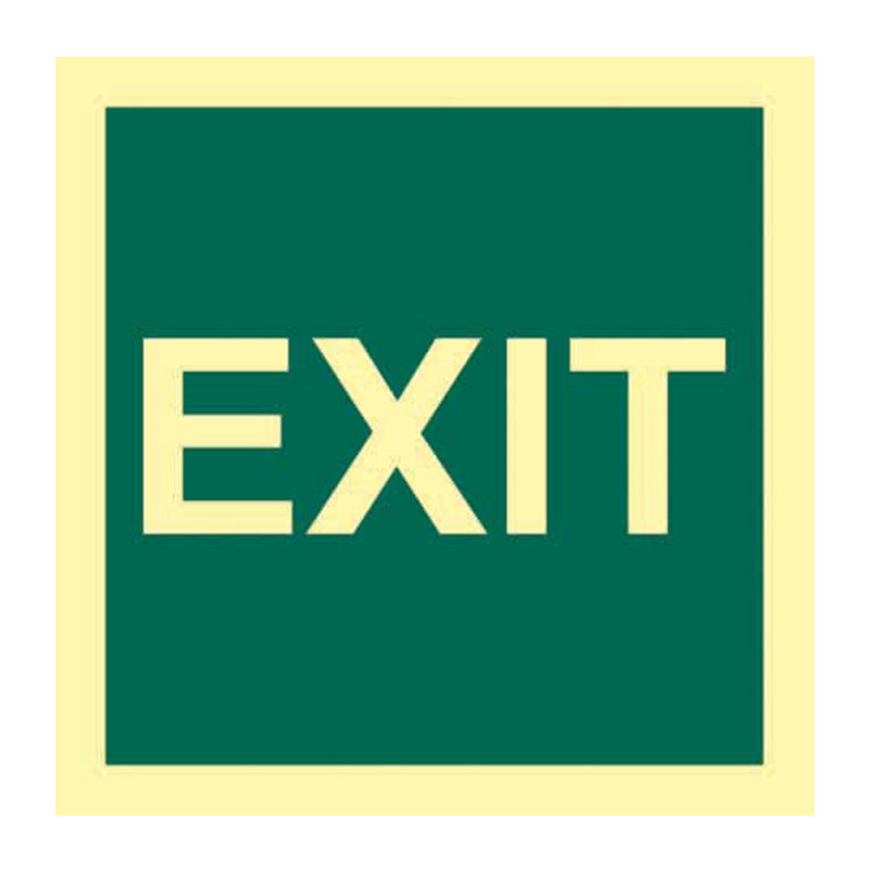 Centurion - 'Exit' Sign, Flexible Photoluminescent Vinyl (150mm x 150mm)