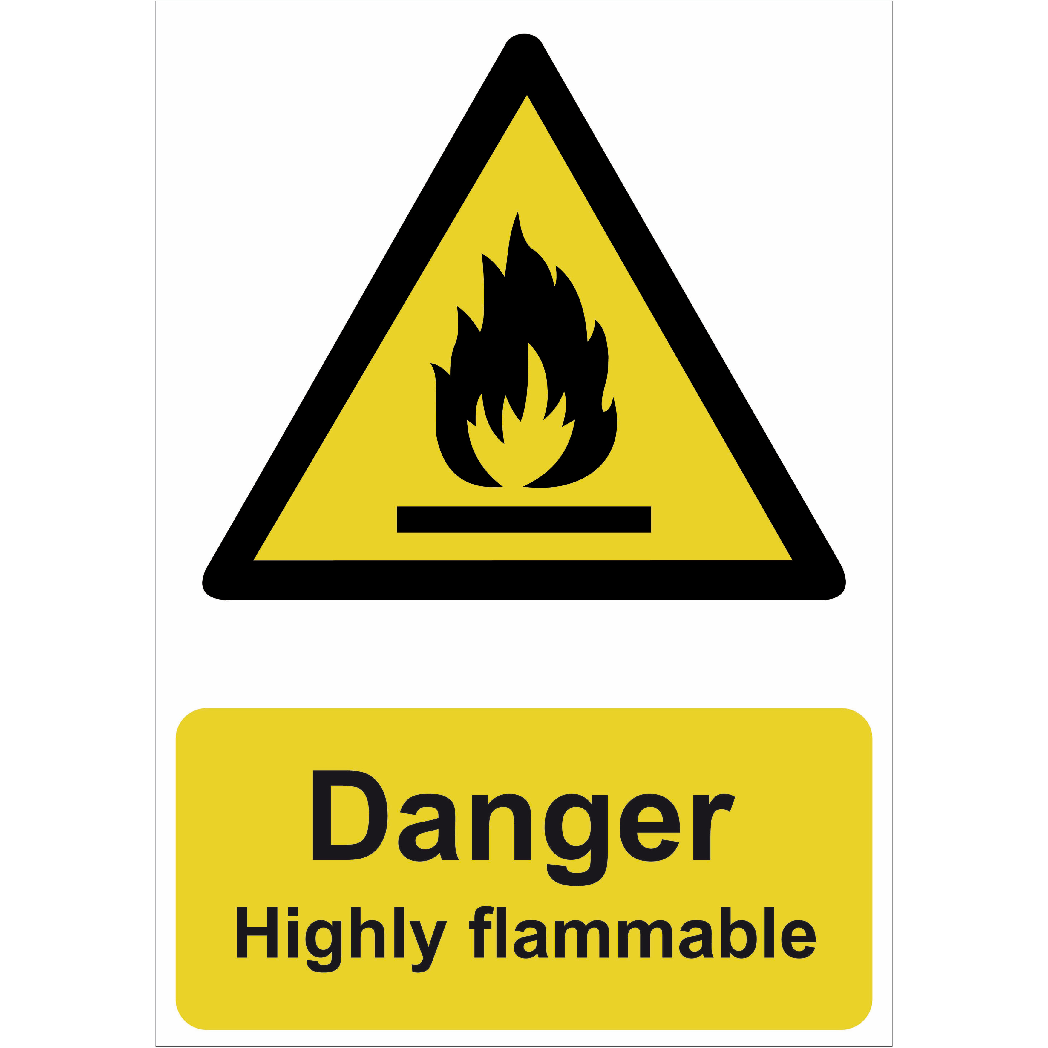 Centurion - Danger Highly flammable 1.2mm Recyclable PP (148 x 210mm)