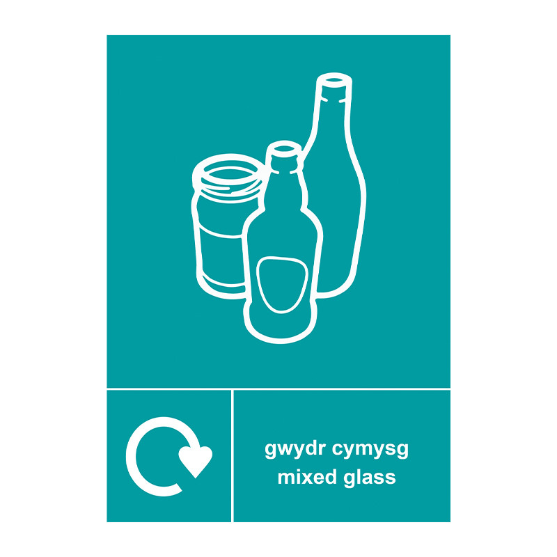 Centurion - Recycling Welsh / English: Mixed glass - ACP (297 x 420mm)
