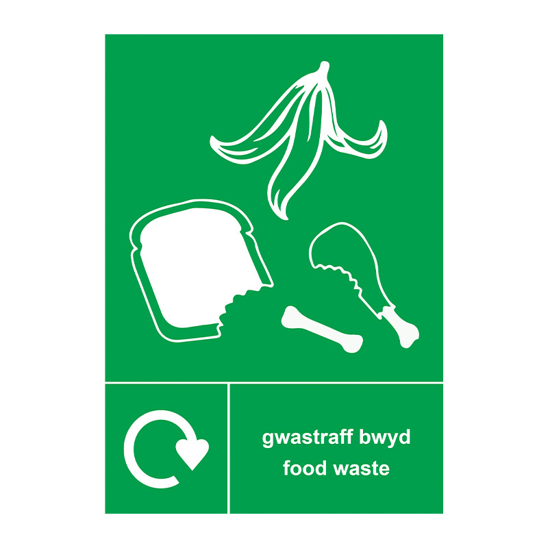 Centurion - Recycling Welsh / English: Food waste - SAV (148 x 210mm)