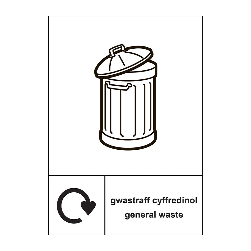 Centurion - Recycling Welsh / English: General Waste - SAV (148 x 210mm)