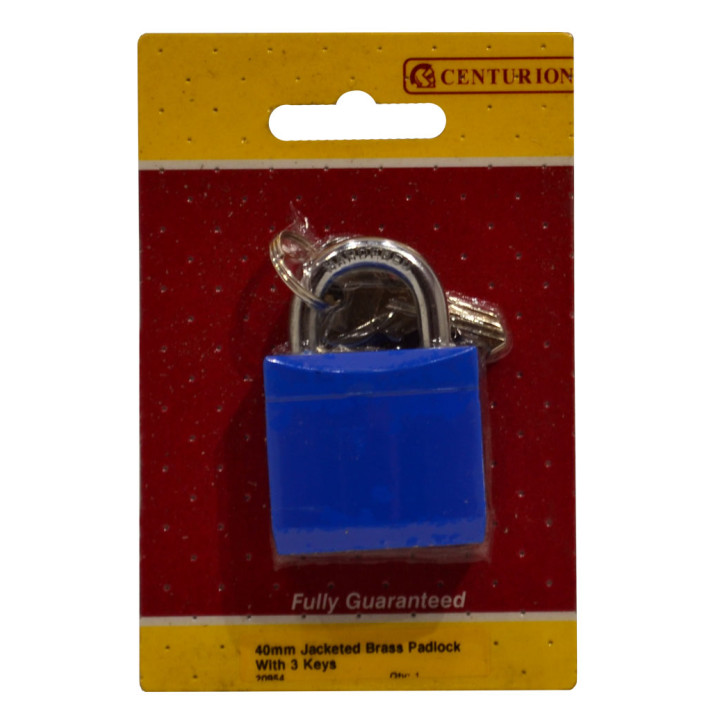Centurion - 40mm Jacketed Brass Padlocks with 3 keys, 20954
