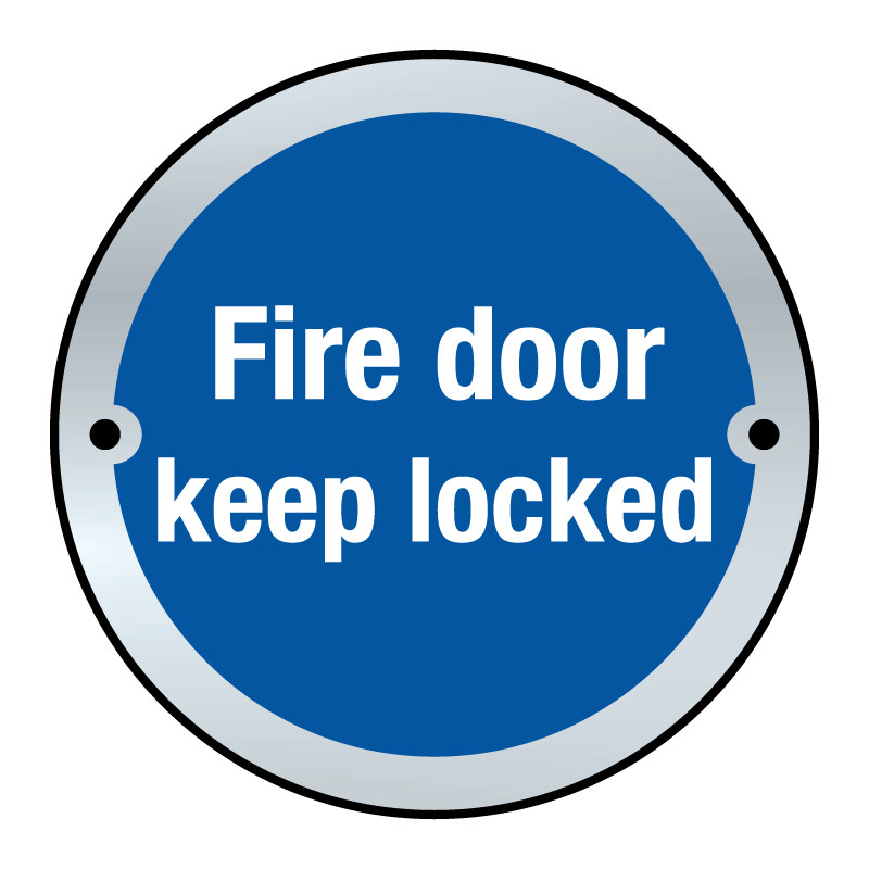 Centurion - 'Fire Door Keep Locked Shut' Door Disc, Satin Stainless ...
