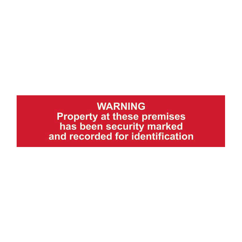 Centurion - Warning Property at these premises has been security marked ...