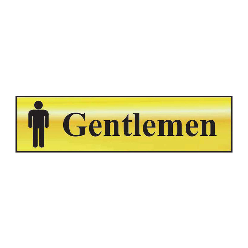 Centurion - 'Gentlemen' Sign, Polished Gold Effect, Self-Adhesive PVC ...