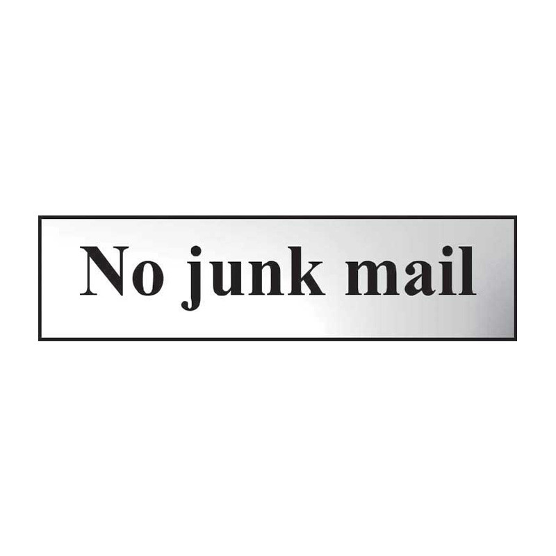 Centurion - 'No Junk Mail' Sign, Chrome Effect, Self-Adhesive PVC ...