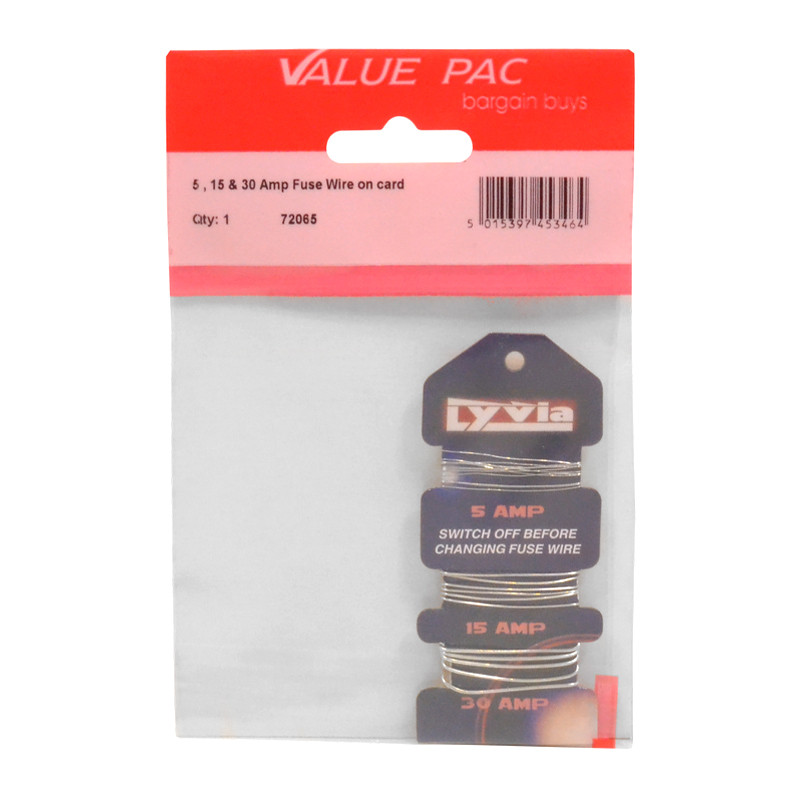 Centurion - Fuse Wire on Card 5 Amp, 15 Amp and 30 Amp
