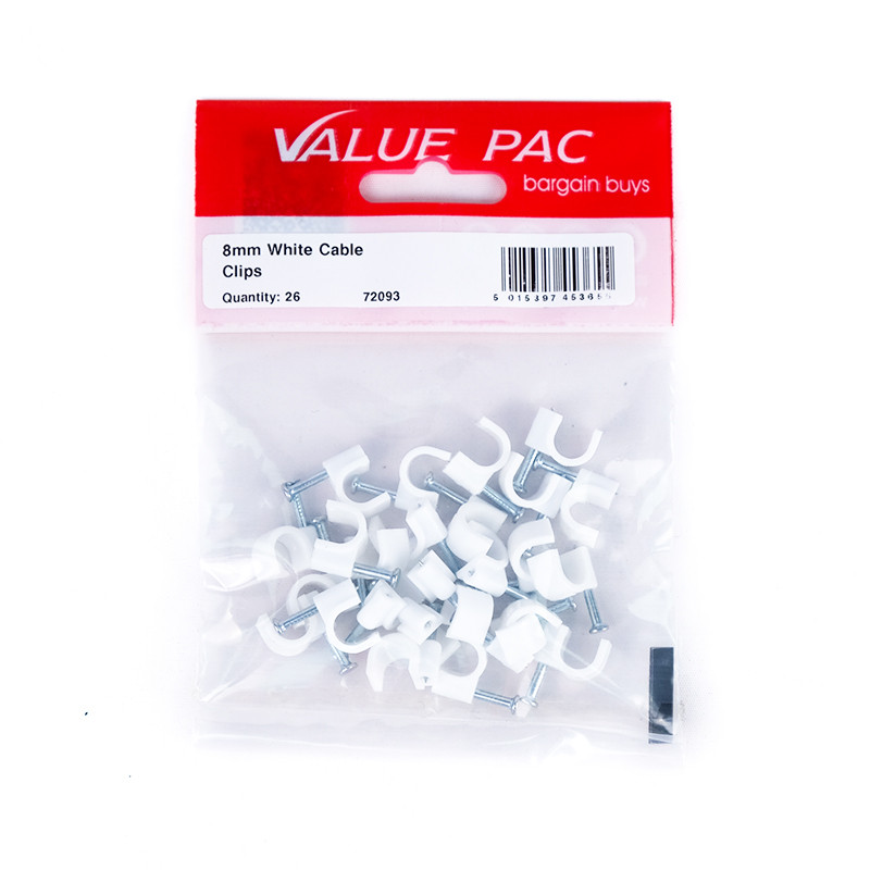 Centurion - White Cable Clip, 8mm