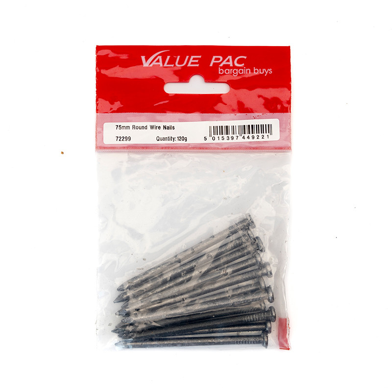 Centurion - 75mm Round Wire Nails - 120g pack