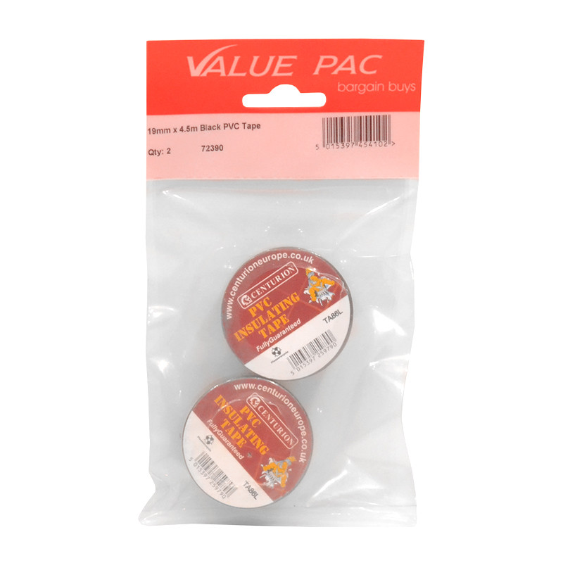 Centurion - Black PVC Tape, 19mm x 4.5m