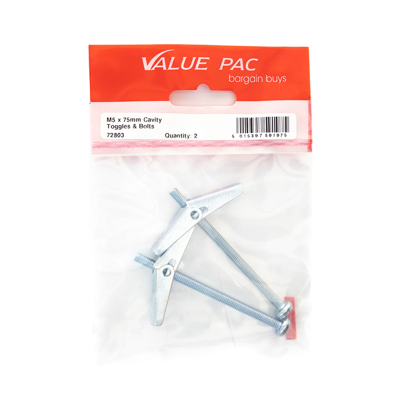 Centurion - M5 x 75mm ZP Cavity Toggle Bolt