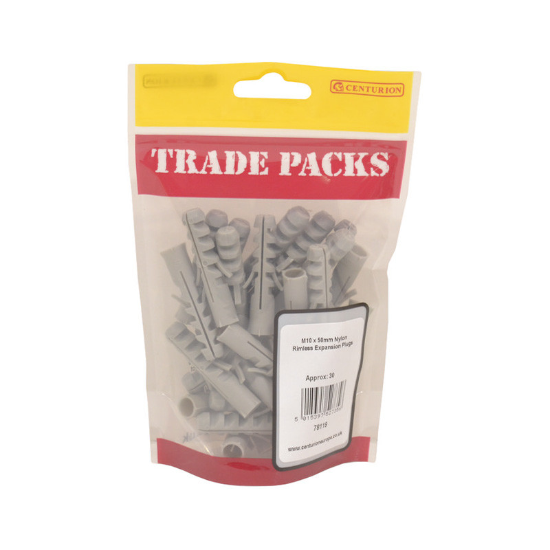 Centurion - Rimless Expansion Plugs - Nylon - M10 x 50mm (30 PK), 78119
