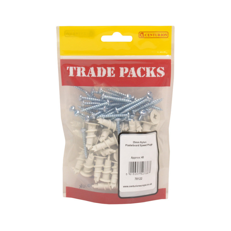 Centurion - Plasterboard Speed Plugs - Nylon - 35mm (35 PK), 78122