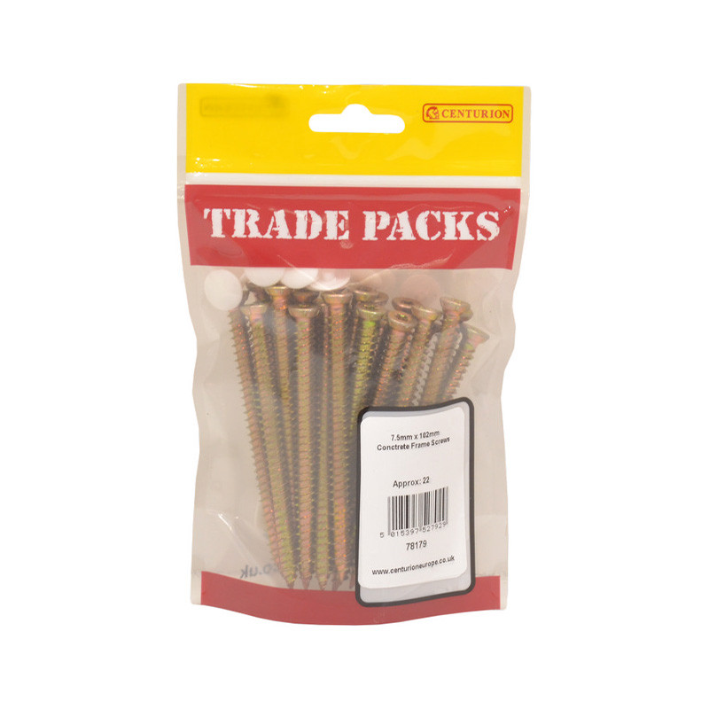 Centurion - Concrete Frame Screws - ZYP - 7.5mm x 102mm (22 PK), 78179
