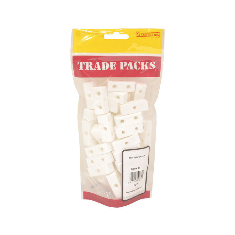 Centurion - Modesty Blocks - White Nylon - 35mm (40 PK), 78257