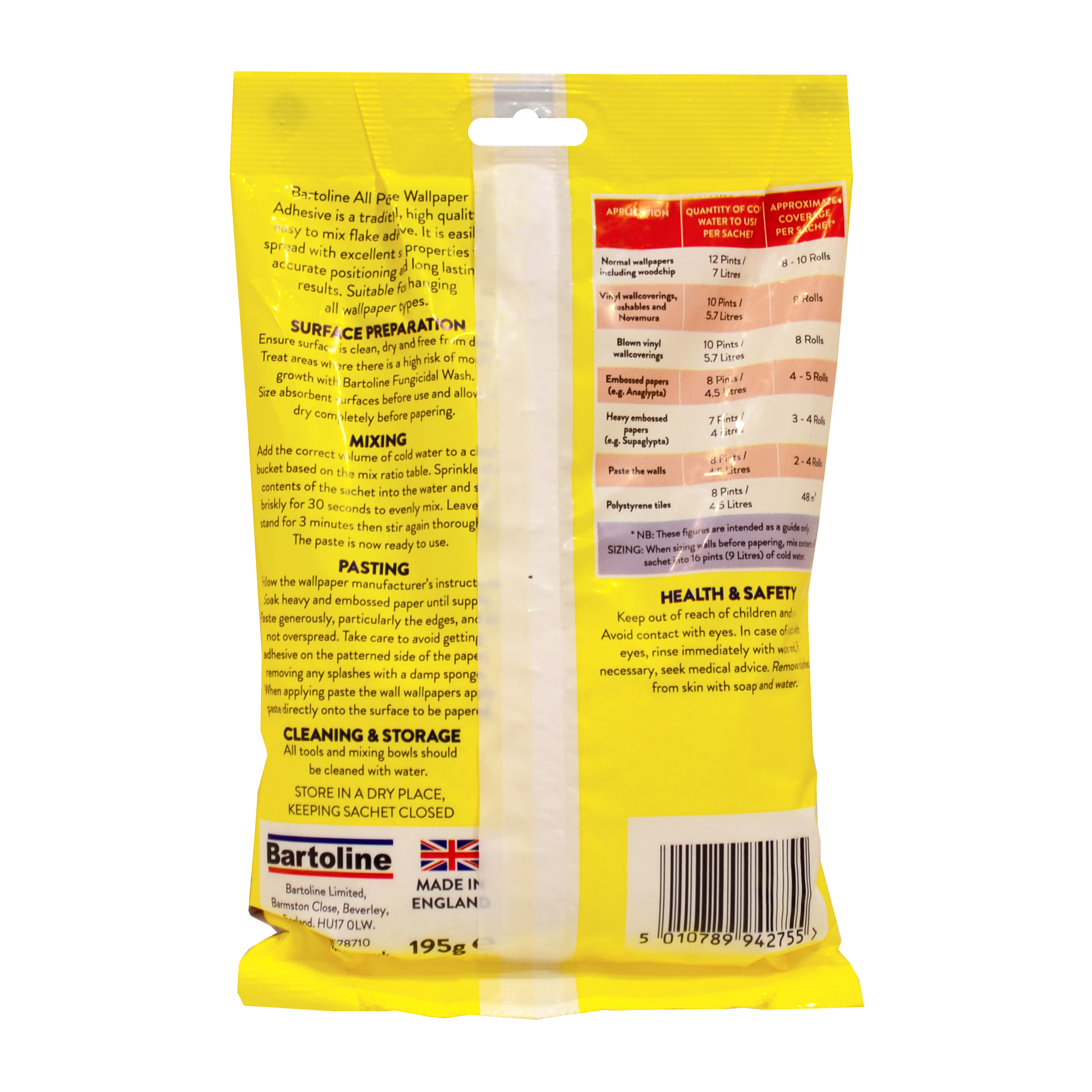 Centurion - Bartoline All Purpose Wallpaper Adhesive, Large (10 Rolls)