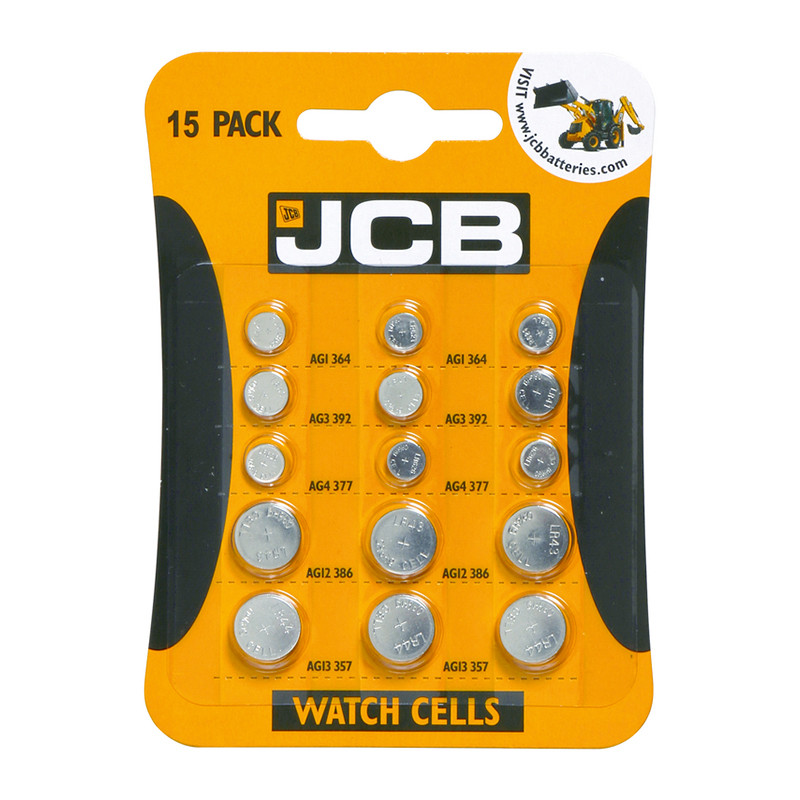 Centurion - JCB Assorted Coin Cell Battery, 15 Pack