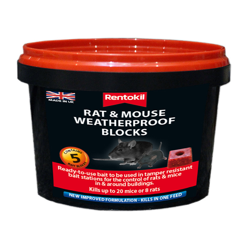 Centurion - Rentokil Mouse & Rat Weatherproof Bait Blocks, Pack of 5
