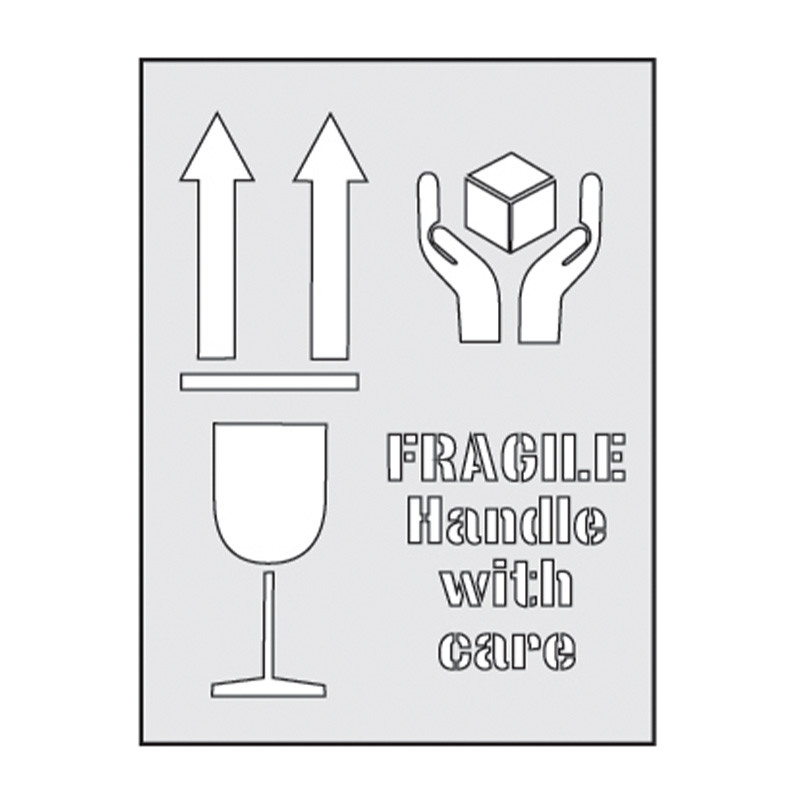 Centurion - 'Fragile Handle With Care' Stencil (190mm x 300mm)