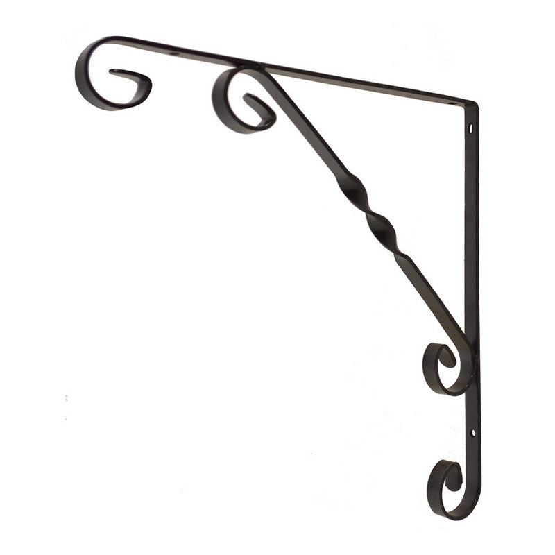 Centurion - Wrought Iron Scroll Brackets, Black Finish 250mm