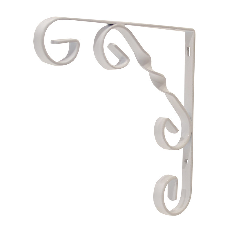 Centurion - Wrought Iron Scroll Brackets, White Finish, 150mm