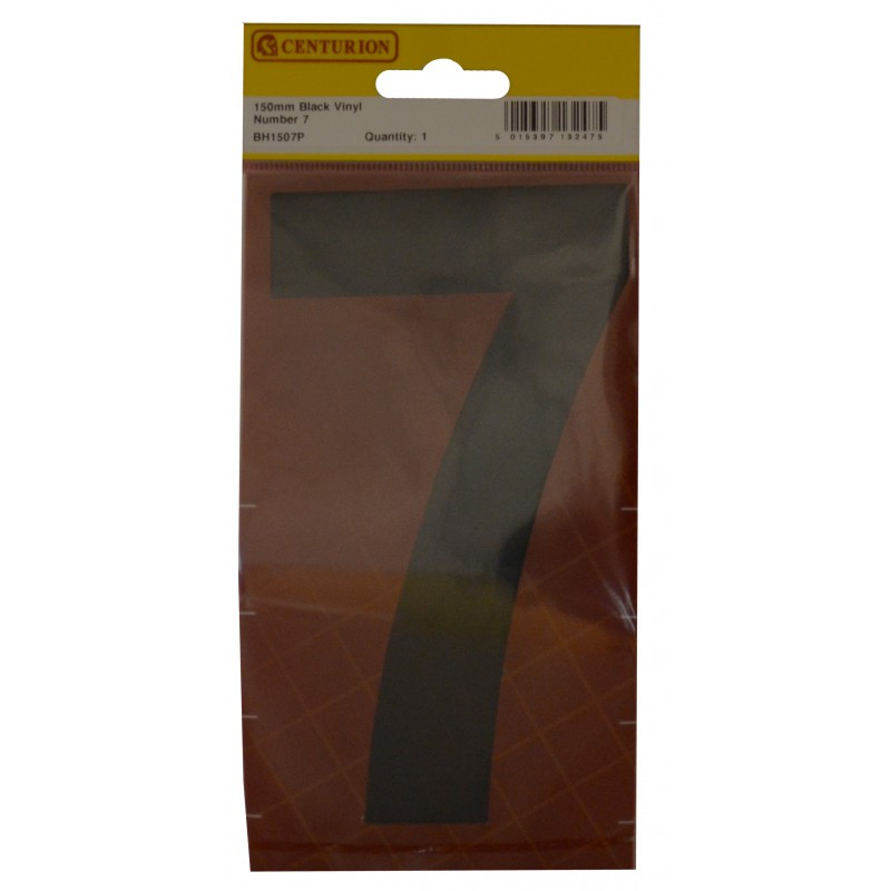 Centurion - 150mm Black Self Adhesive Vinyl Number 7 (Pack of 5)