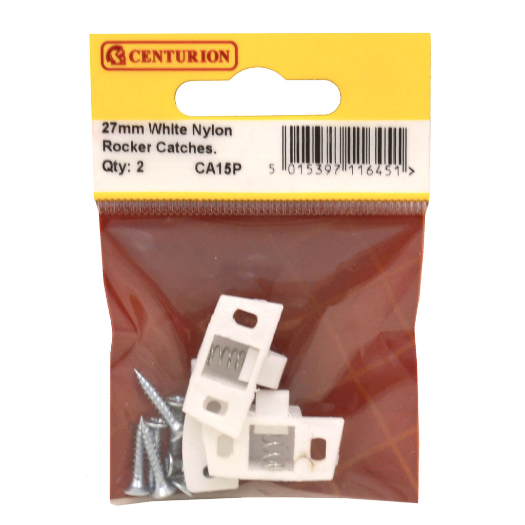 Centurion - 27mm White Nylon Rocker Catch (Pack of 2) CA15P