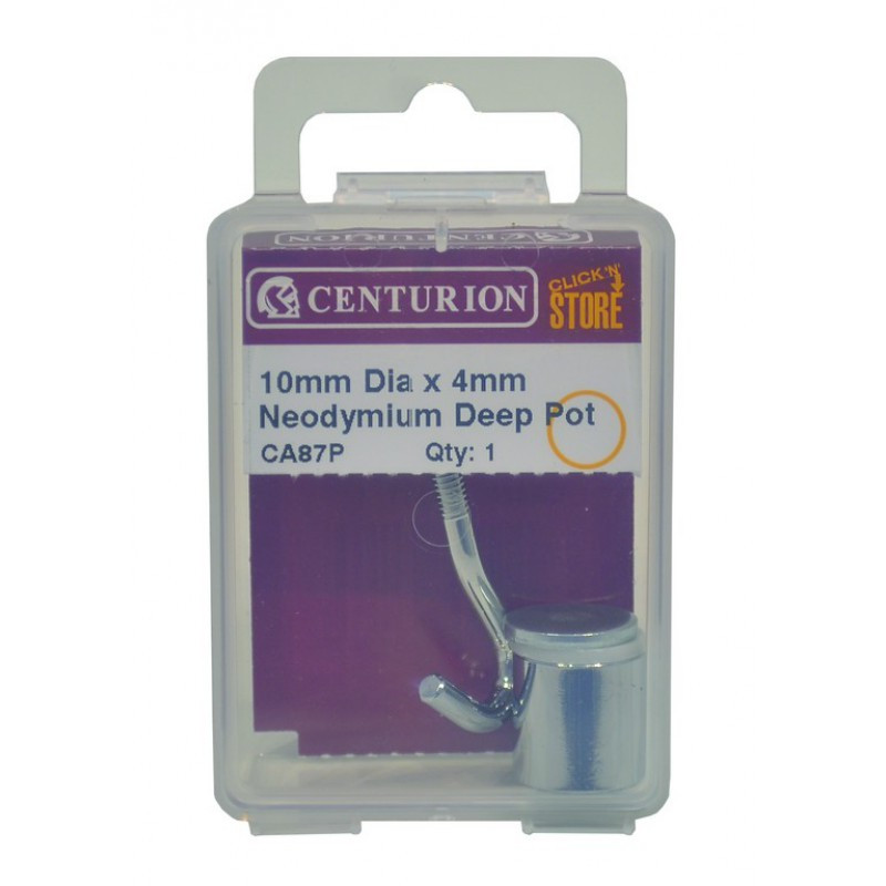 Centurion - Neodymium Deep Pot Magnets, 10mm, Silver