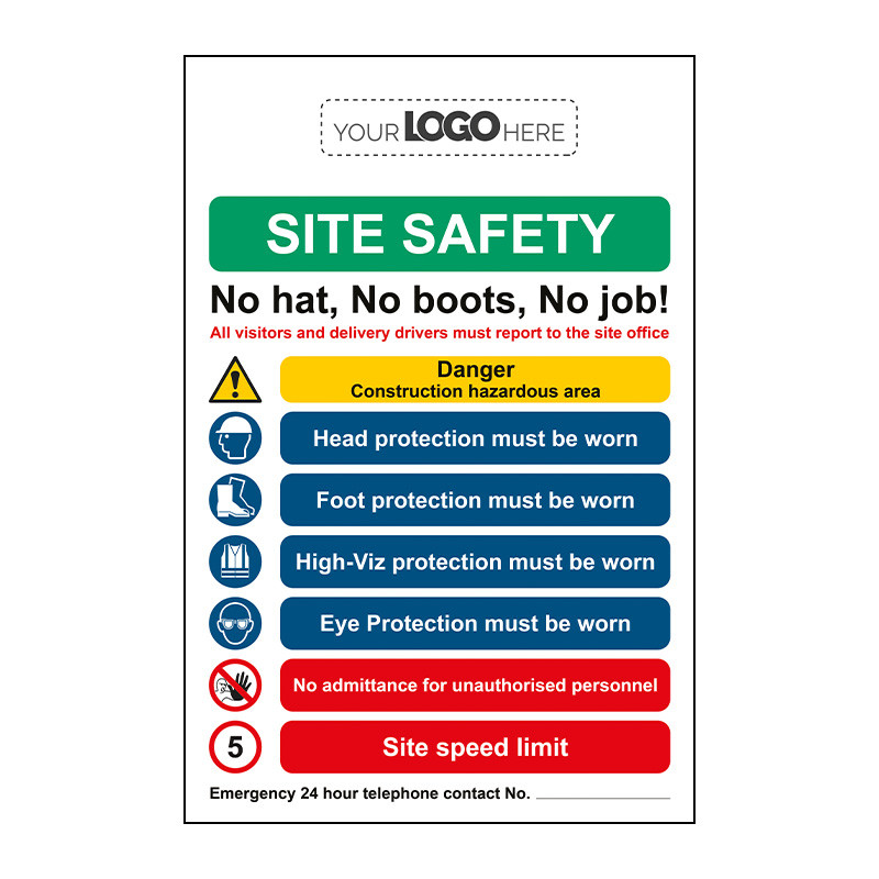 Centurion - Construction Sign: Site safety: No hats, no boots, no job ...
