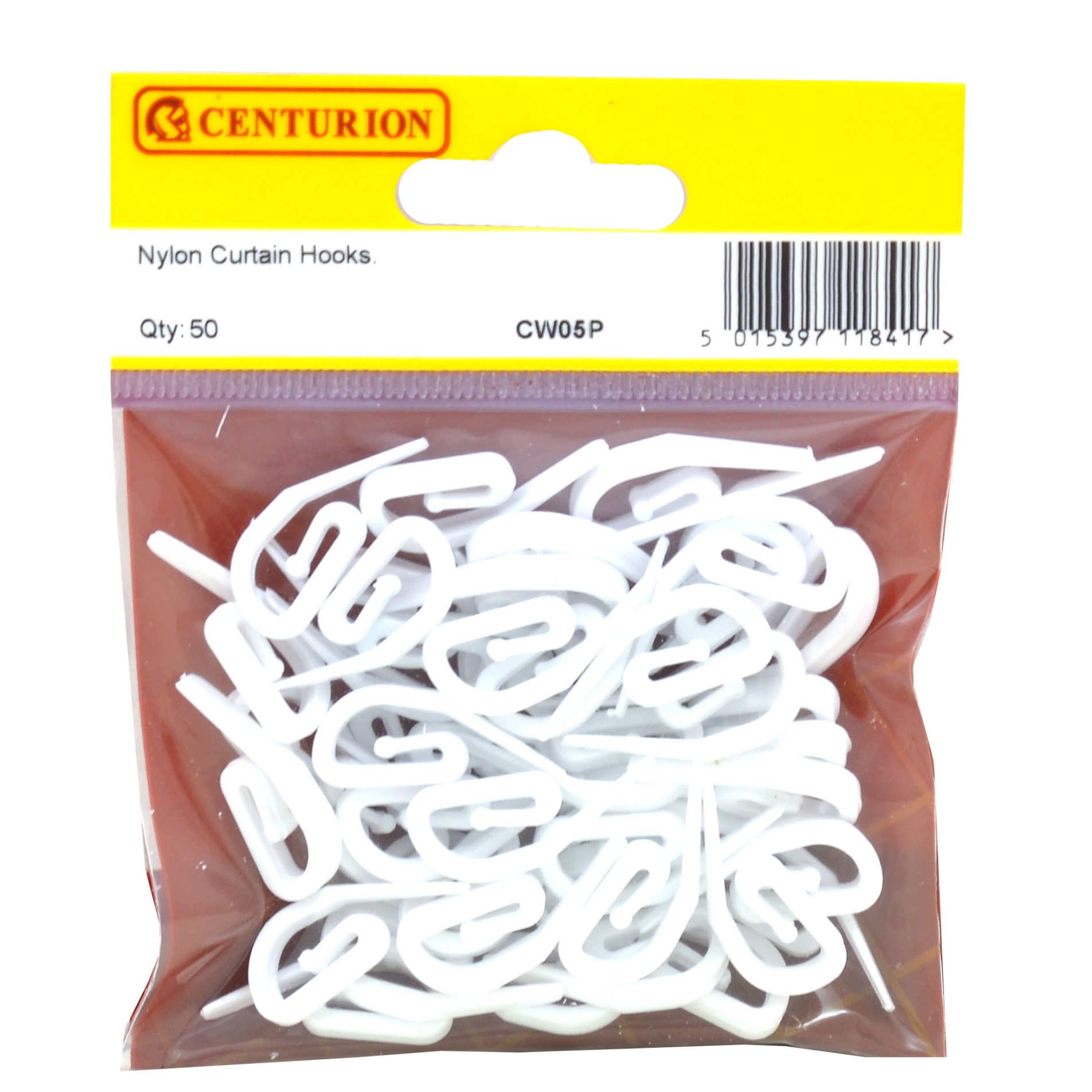 Centurion - Nylon Curtain Hooks, White, CW05P