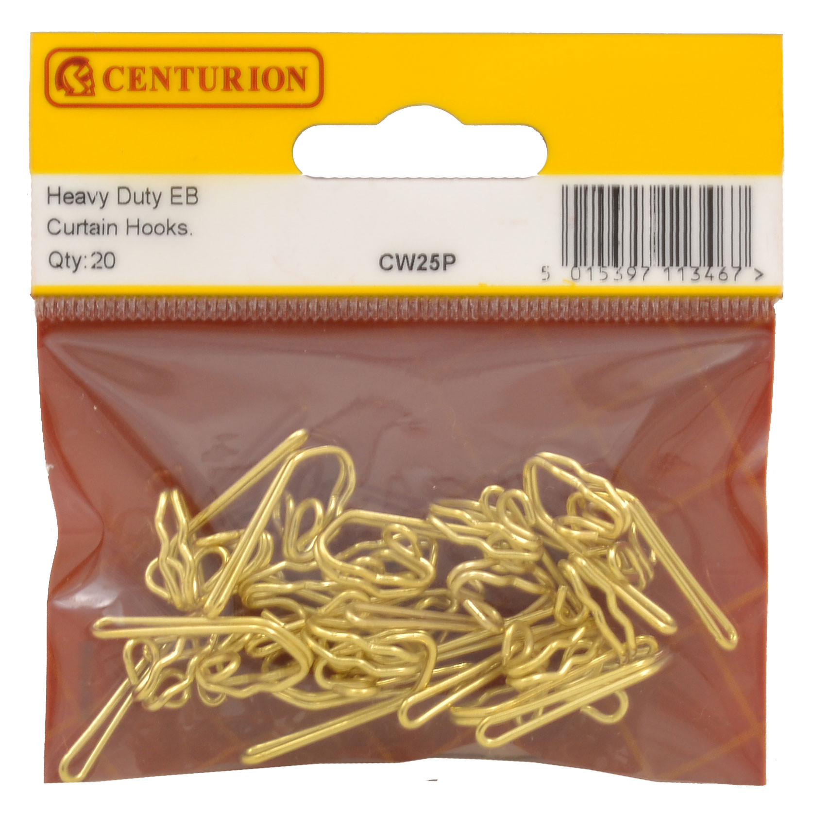 Centurion - Heavy Duty Curtain Hooks, Brassed