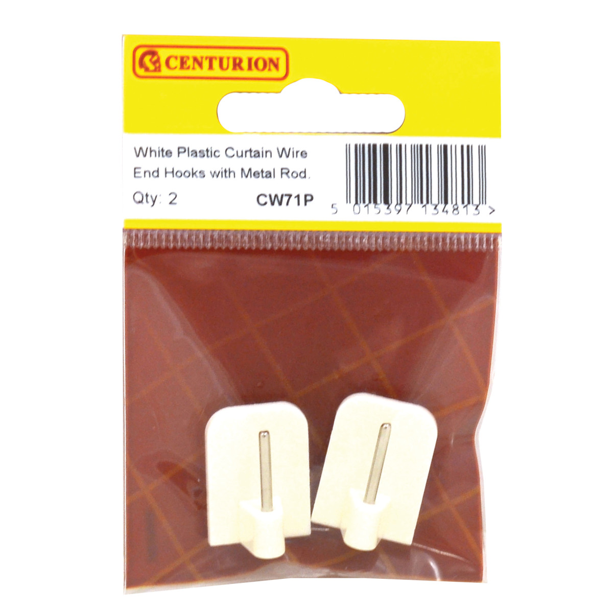 Centurion - Plastic Curtain Wire Hooks, White, CW71P