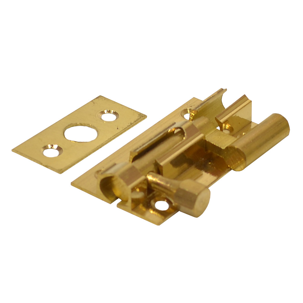Centurion - Necked Barrel Bolts, Polished Brass, 25mm x 50mm