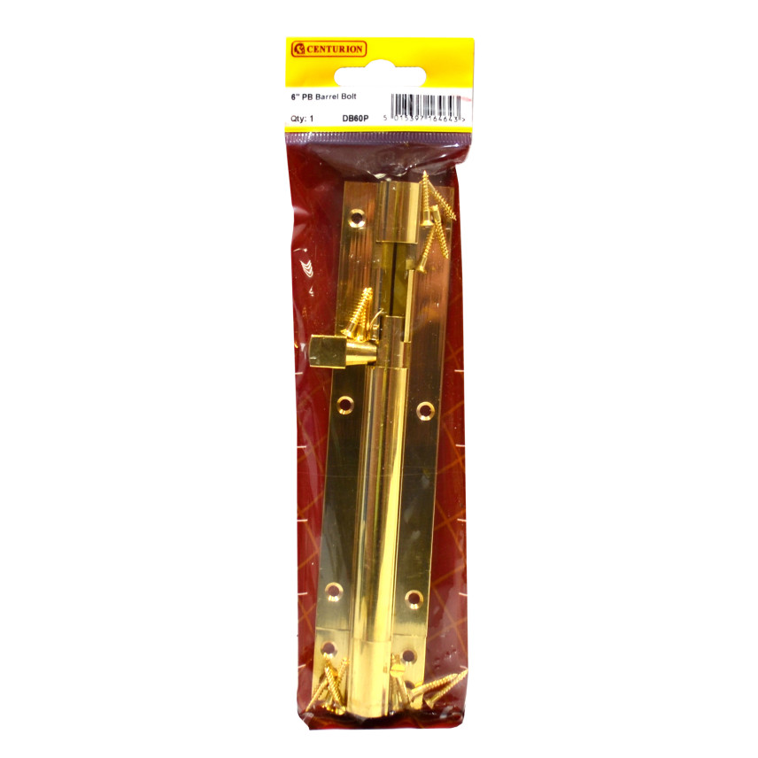 Centurion - Straight Barrel Bolts, Polished Brass, 38mm x 150mm DB60P