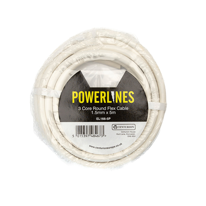 Centurion - 1.5mm 3 Core Round Flex Cable, 5m