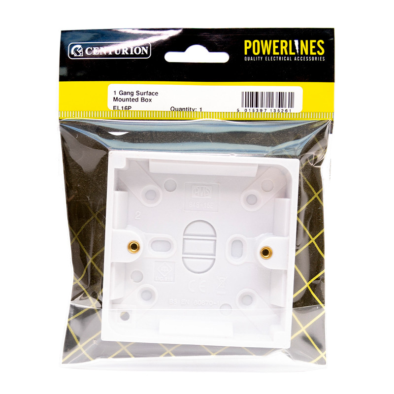 Centurion - 1 Gang 16mm Deep Surface Mounted Box