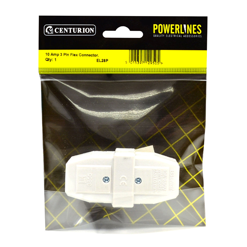 Centurion - 10 Amp 3 Pin Male to Female Flex Connector