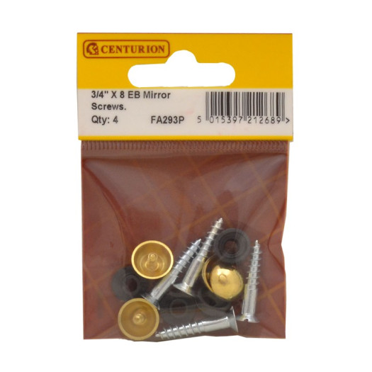 Centurion - 20mm x 8 EB Dome Mirror Screws (Pack of 4) FA293P